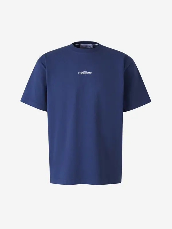 Stone Island Combed Cotton T-shirt - Cobalt Blue