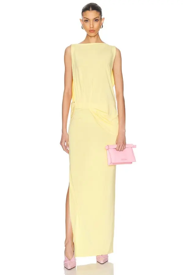 Jacquemus La Robe Peplo Longue - Yellow