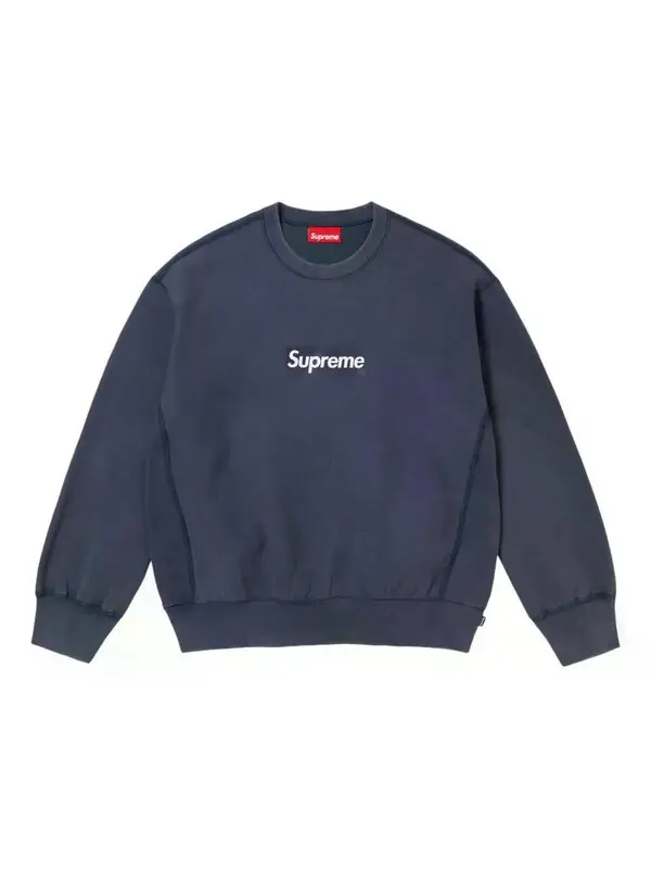 Supreme Washed Box Logo Sweatshirt - Blue