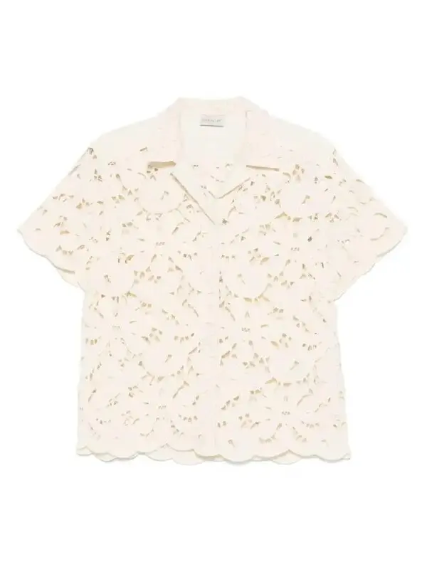 Moncler Floral Macramé Shirt - Neutrals