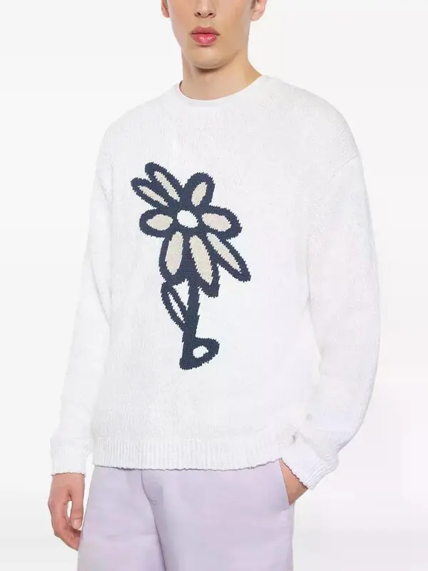 Maison Kitsuné Daisy-intarsia Jumper - White
