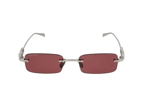 Gucci Sunglasses - Silver Silver Red