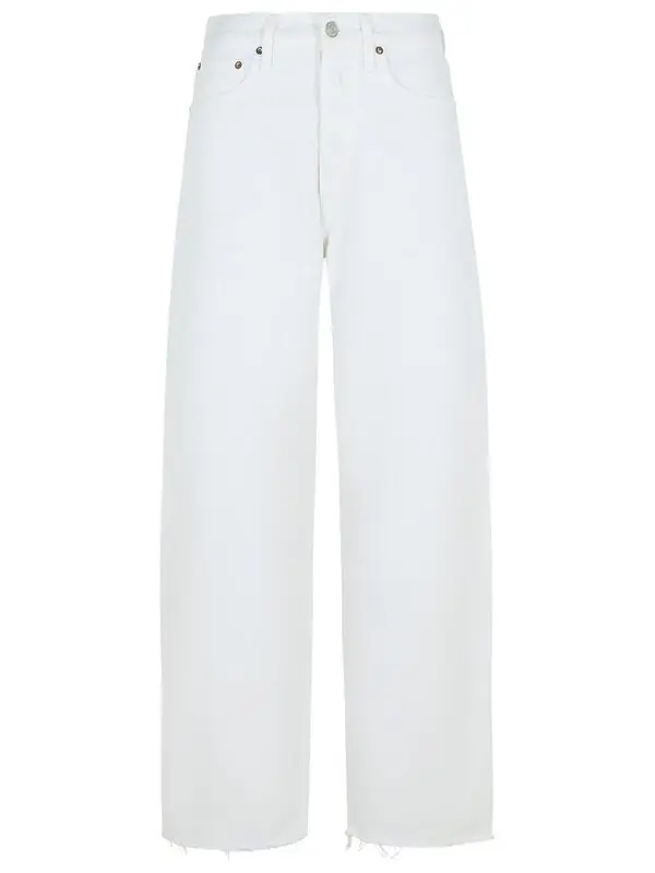 AGOLDE Luna High-waist Wide Leg Jeans With Fringed Hem