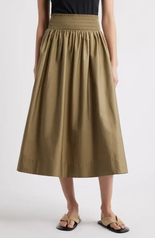 Nordstrom Smocked Cotton Midi Skirt