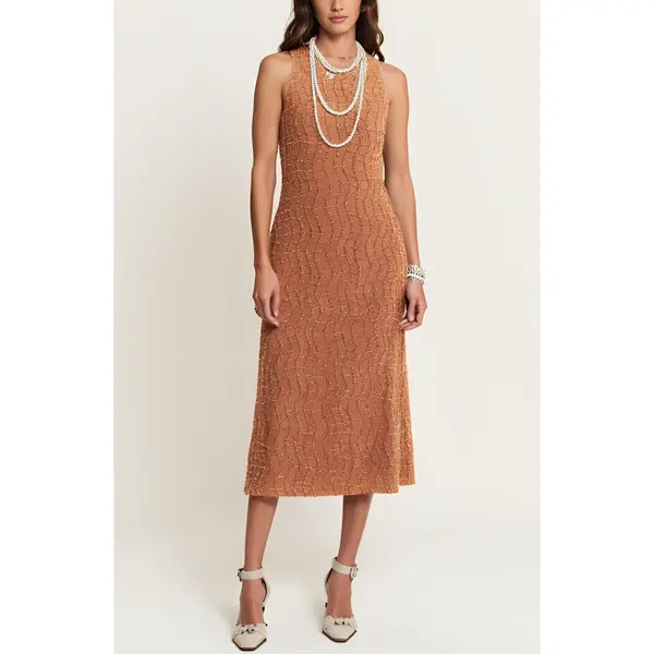 MODENAIRE Hand-embellished Midi Dress