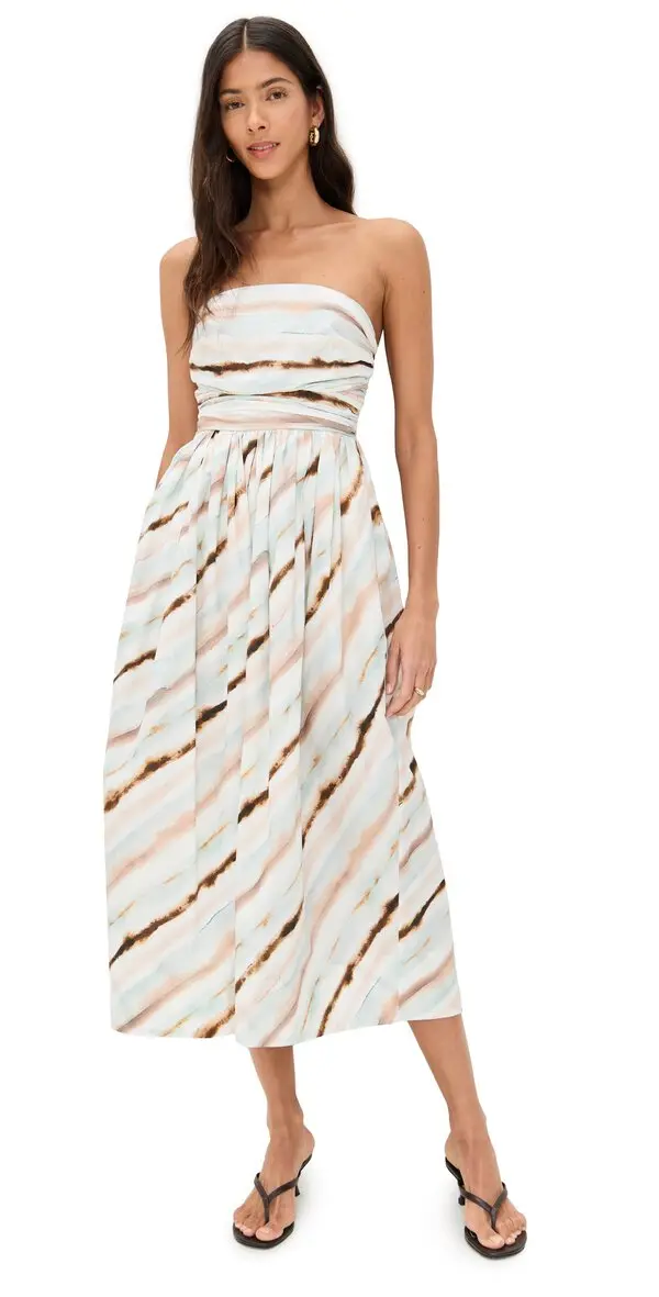 A.L.C. Tara Stripe Print Midi Dress