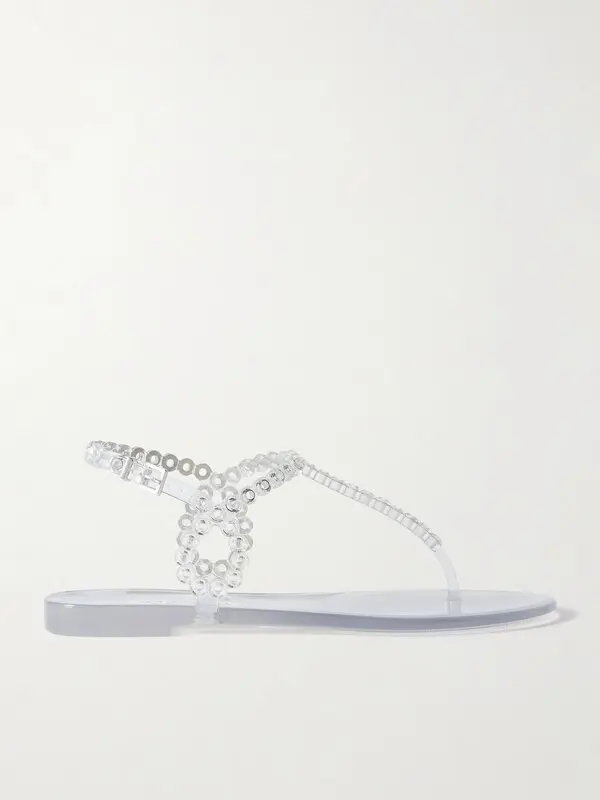 AQUAZZURA Almost Bare Crystal-embellished Pvc Sandals - Neutrals
