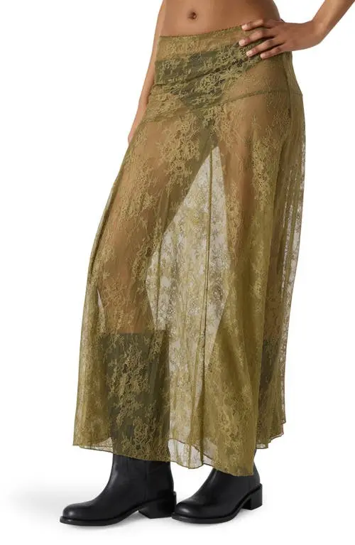 Steve Madden Veera Lace Maxi Skirt - Deep Olive