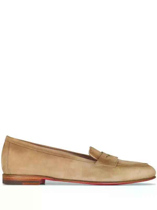 Santoni Carla Suede Loafers - Neutrals