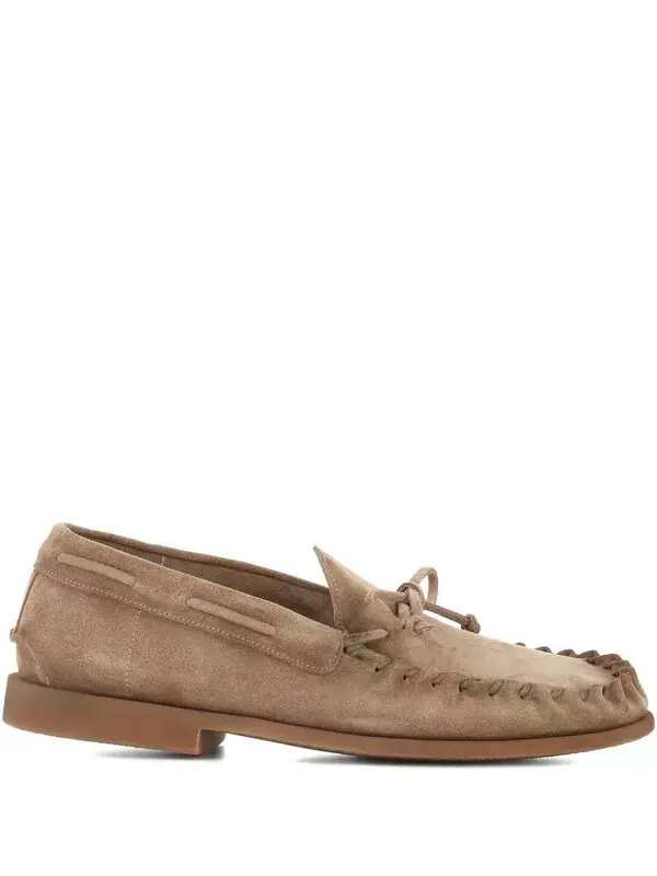 ALEXANDER HOTTO Suede Moccasin Loafers - Neutrals