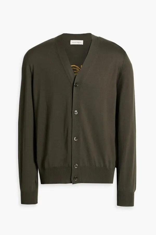 Alexander McQueen Embroidered Knitted Cardigan