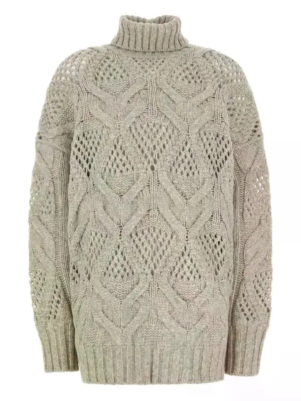 Sportmax Chunky Cable-knit Roll-neck Jumper - Neutrals
