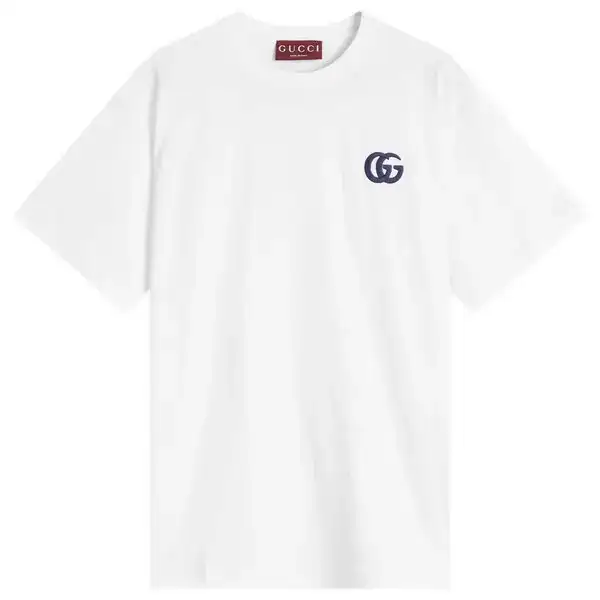 Gucci Embroidered Logo T-Shirt In White/Mix - 35% Off | Editorialist