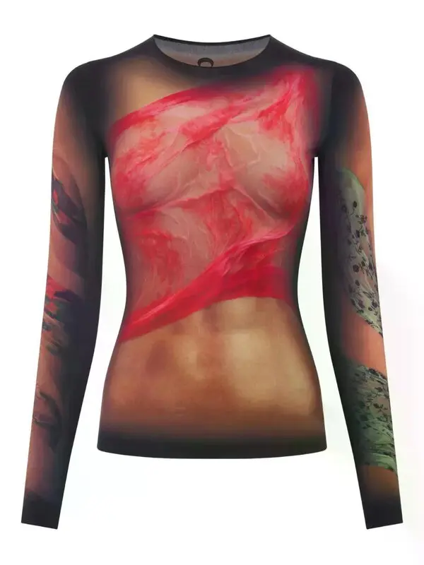 MARINE SERRE Draped Jersey Top
