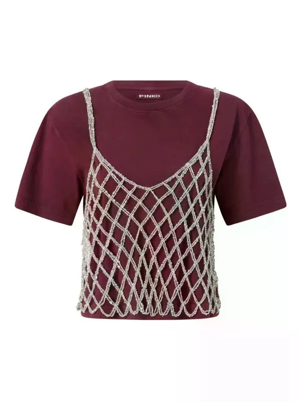 Pinko Mesh-overlay T-shirt