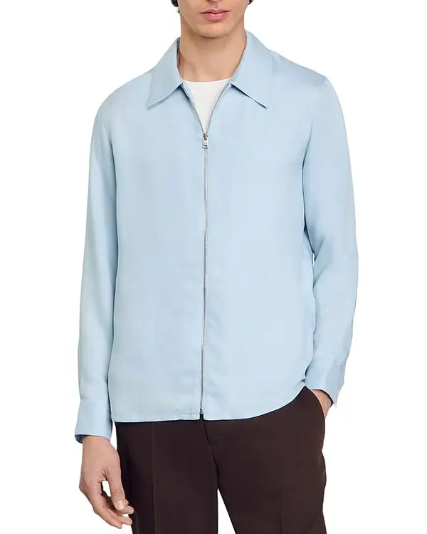 Sandro Zip-up Jacket - Chambray