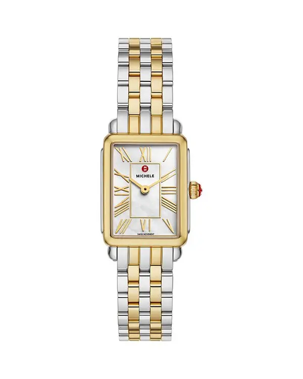 Michele Deco Park Two Tone 18k Gold Plated Watch