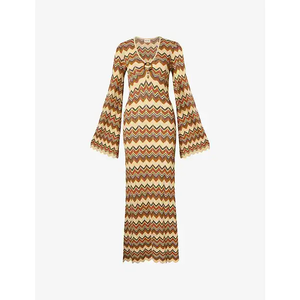 Malina Zinna Wide-Sleeve Knitted Maxi Dress In Multi - 20% Off |  Editorialist