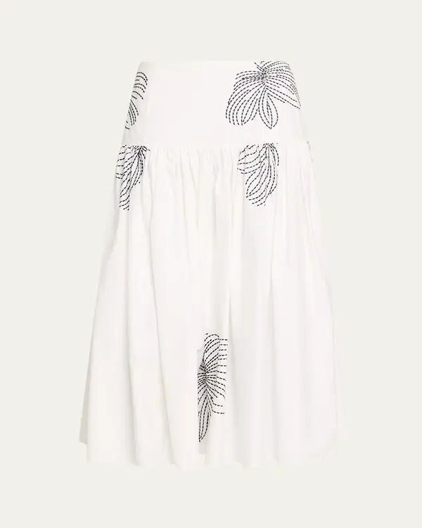 Cinq À Sept Kierelle Sunburst Midi Skirt - White Navy