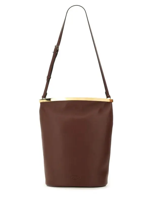 TOD'S Small Leather Bucket Bag - Brown