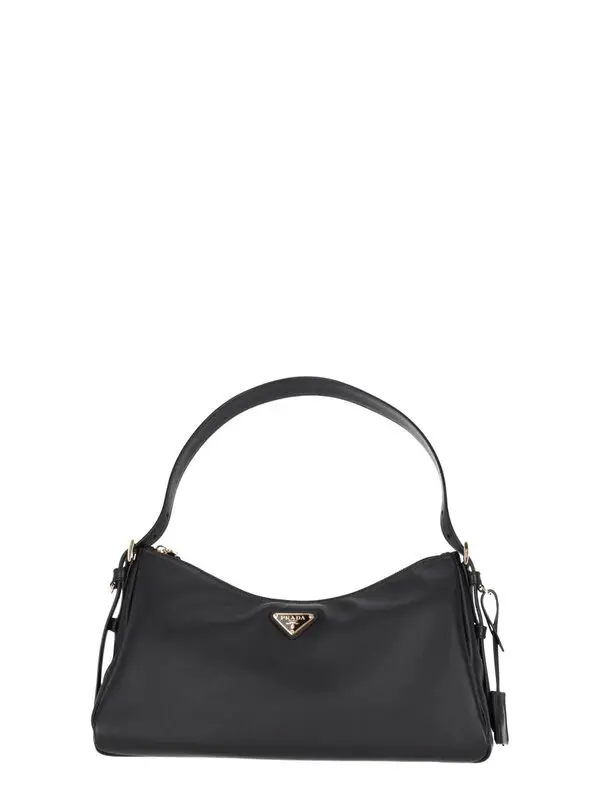 Prada Aimée Medium Leather Shoulder Bag - Black