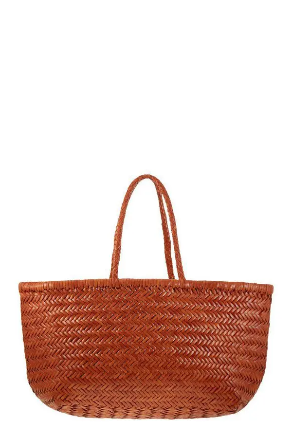 Dragon Diffusion Triple Jump Big Woven Leather Bag - Orange