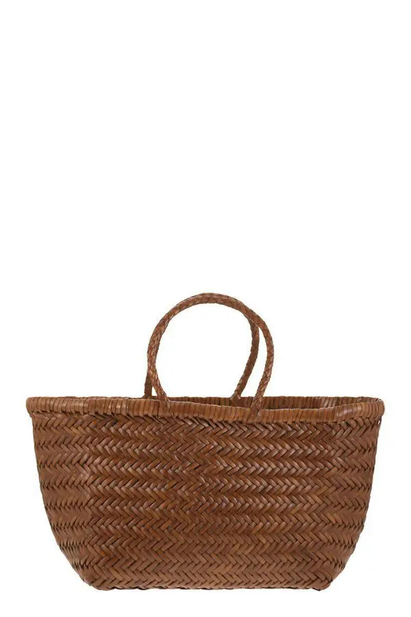 Dragon Diffusion Triple Jump Small Woven Bag - Brown