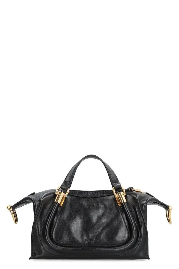 Chloé Paraty 24 Piccola Leather Shoulder Bag - Black