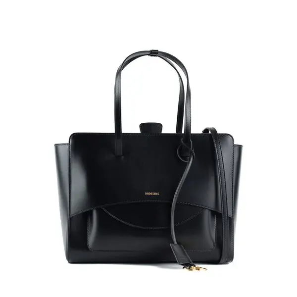 HIDESINS Leather Flap Bag - Black