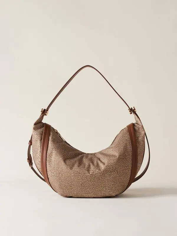 Borbonese Hobo Medium Bag - 994 Beige/marrone