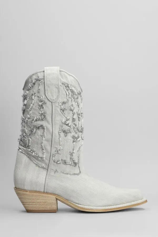 VIC MATIE Denim Ankle Boots