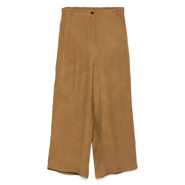 COLOUR 5 POWER Wide Leg Trousers - Brown