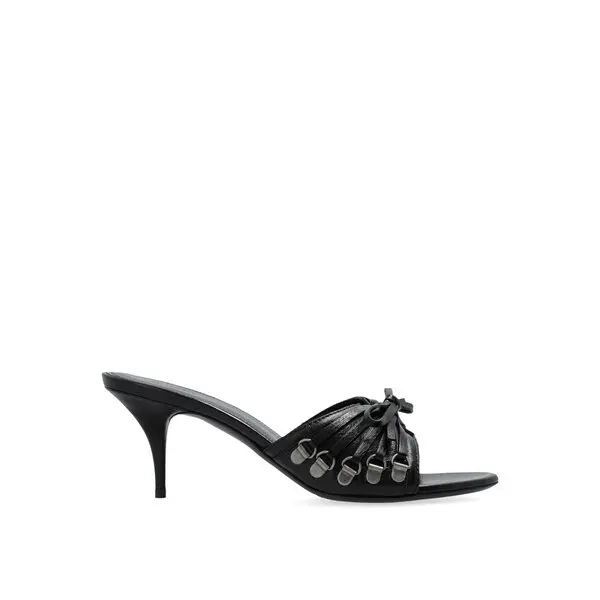 Balenciaga Cagole 70 Leather Sandals - Black