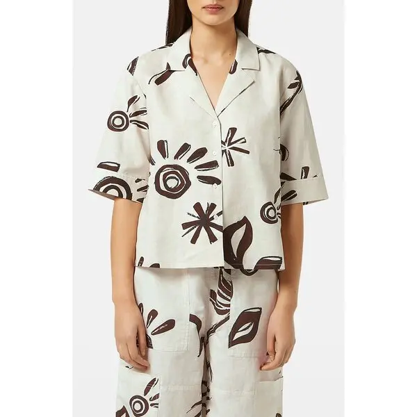 Scotch & Soda Cotton-linen Printed Shirt - Inky Sun Linen