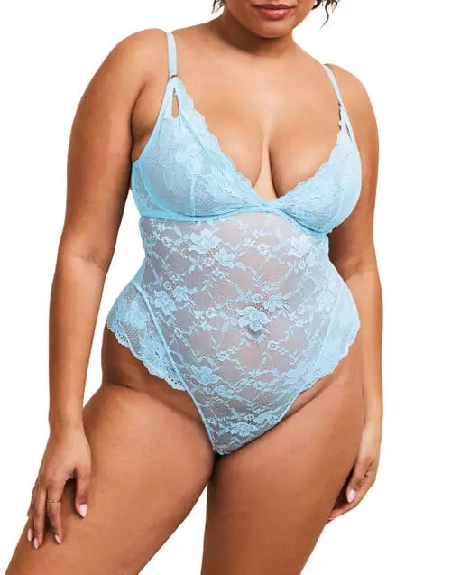 ADORE ME Julianna Bodysuit Lingerie - Light Blue