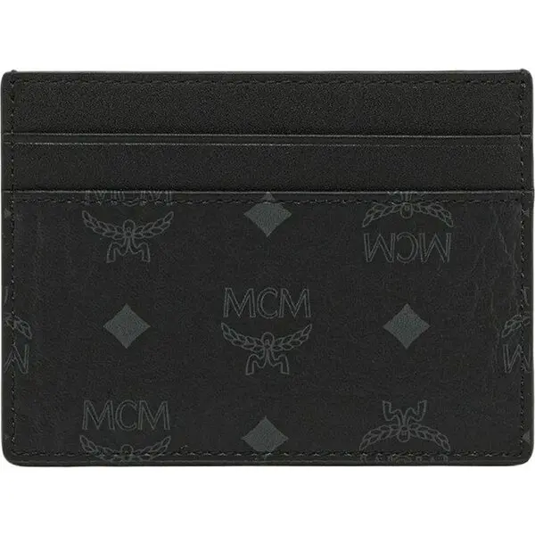 Mcm Aren Card Case In Visetos - Black