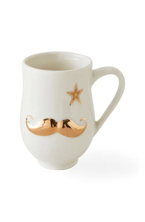 Jonathan Adler Gilded Mr. & Mrs. Muse Mug - White / Gold