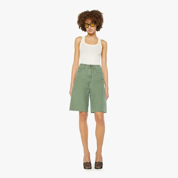 MOTHER The Half-pipe Bermuda Fray Shorts - Green