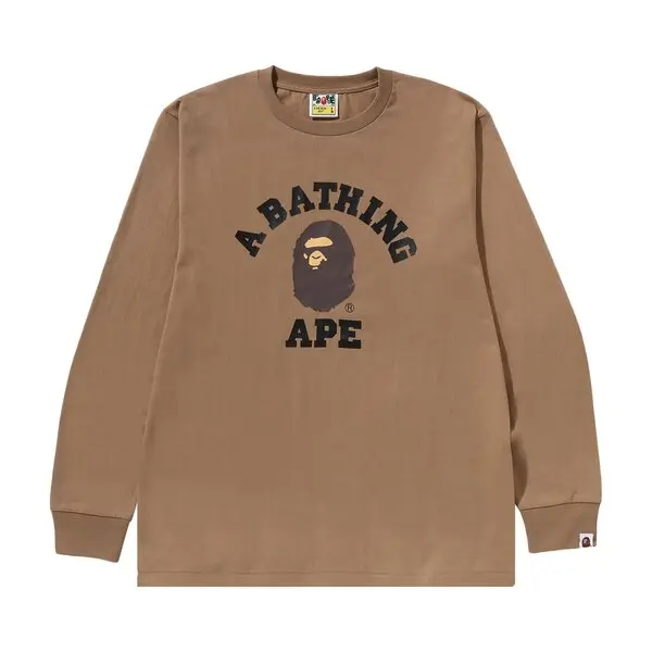 BAPE College Long-sleeve Tee 'beige - Tan