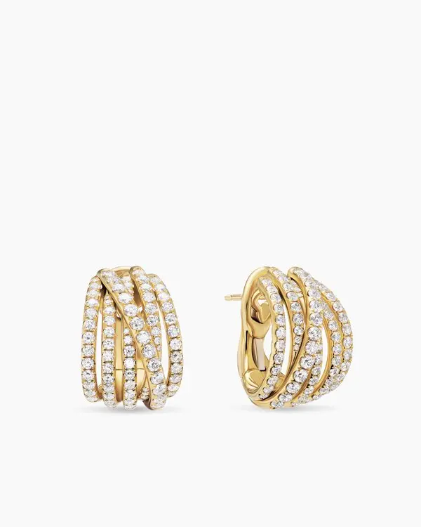 David Yurman Pavé Crossover Shrimp Earrings