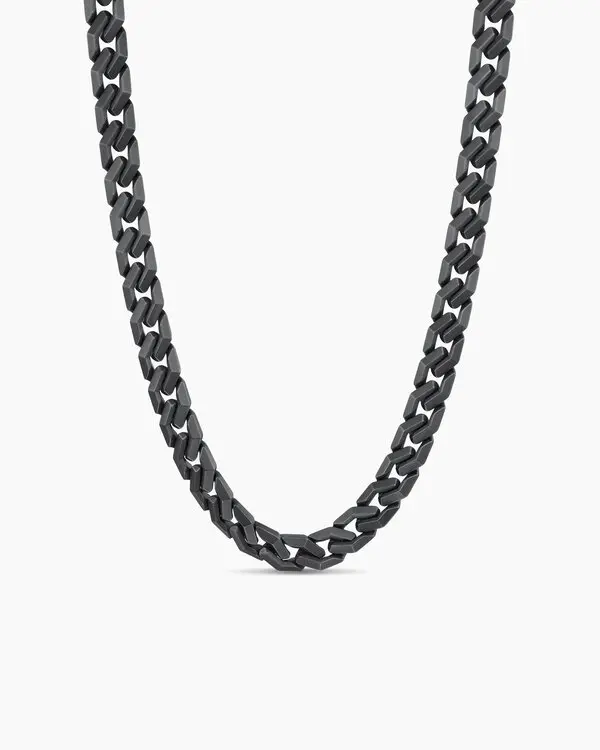 David Yurman Curb Chain Angular Link Necklace - Black Titanium