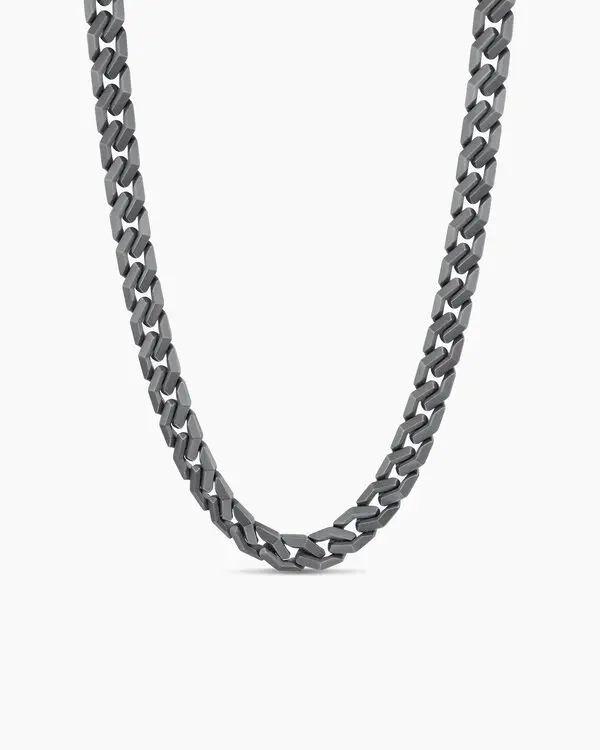 David Yurman Curb Chain Titanium Necklace - Black Titanium-not Heated