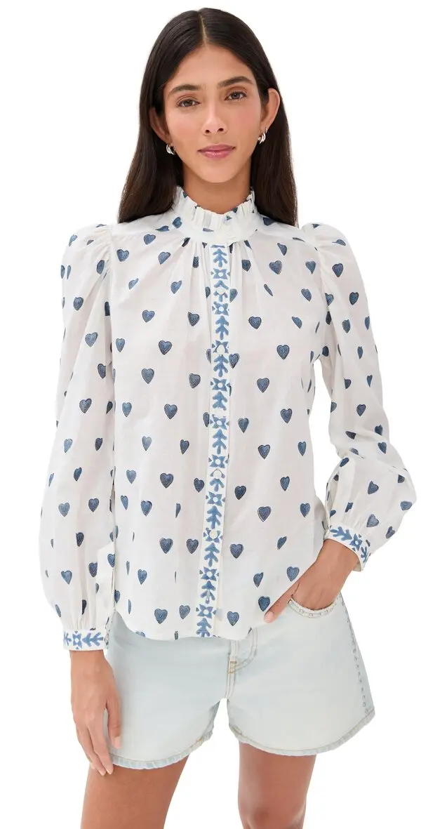 Alix Of Bohemia Annabel Heart Shirt - Indigo