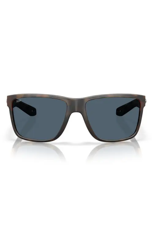 COSTA DEL MAR Broadbill Ii Rectangular Sunglasses - Matte Tortoise/ Gray 580p