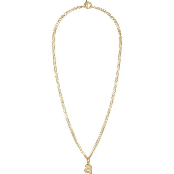 ROXANNE ASSOULIN Puffy Initial Pendant Necklace - Gold A