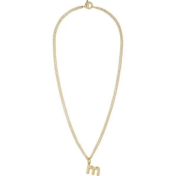 ROXANNE ASSOULIN Puffy Initial Pendant Necklace - Gold M