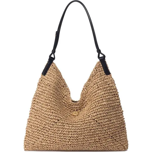 ORYANY Raffia Triangle Shoulder Bag - Natural