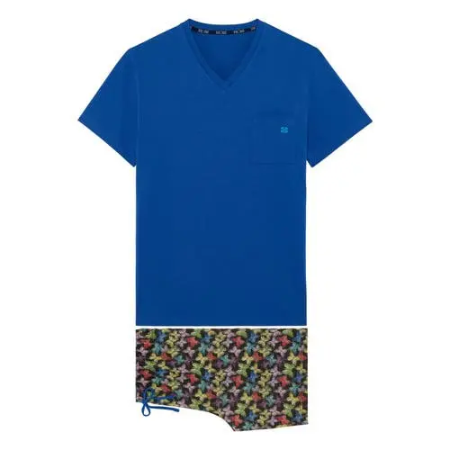 HOM Butterfly Print Short Sleeve Pajama Set - Multico Print