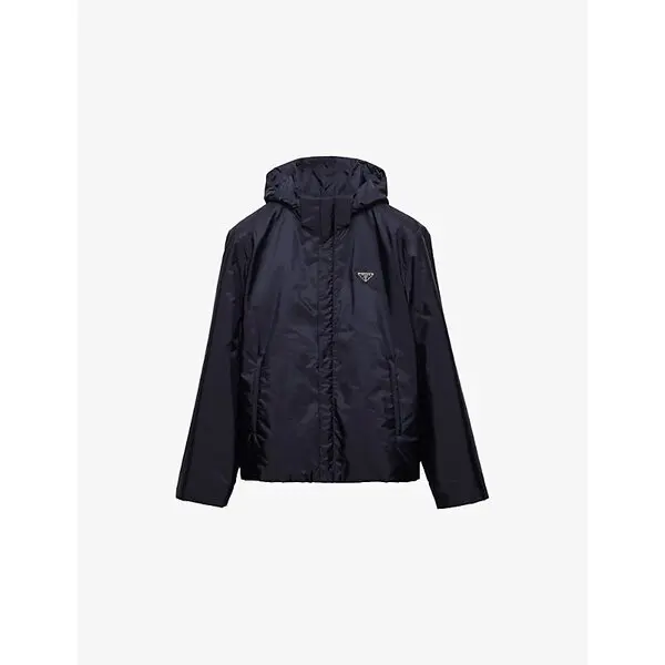 Prada Enamelled-logo Re-nylon Bomber Jacket