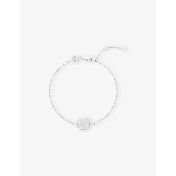 ASTRID & MIYU Sagittarius Zodiac Rhodium-plated Sterling And Cubic Zirconia Pendant Bracelet - Silver